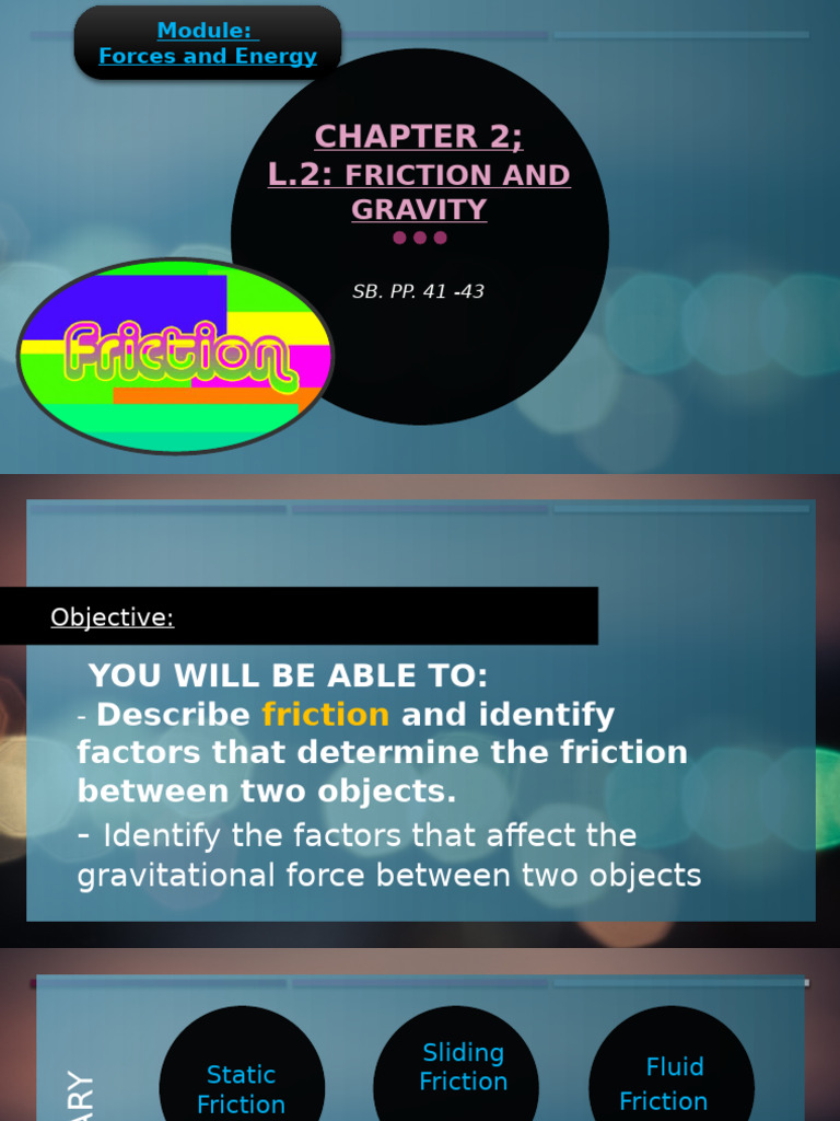 Ch.2 L.2 Friction and Gravity PP.41 43 | PDF