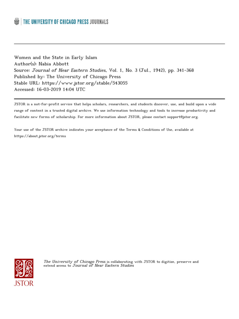 Women and The State in Early Islam | PDF