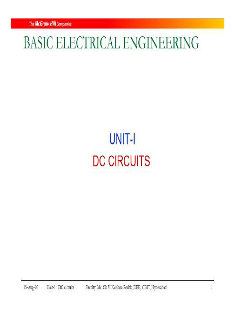 1.bee Unit-1 DC Circuits | PDF