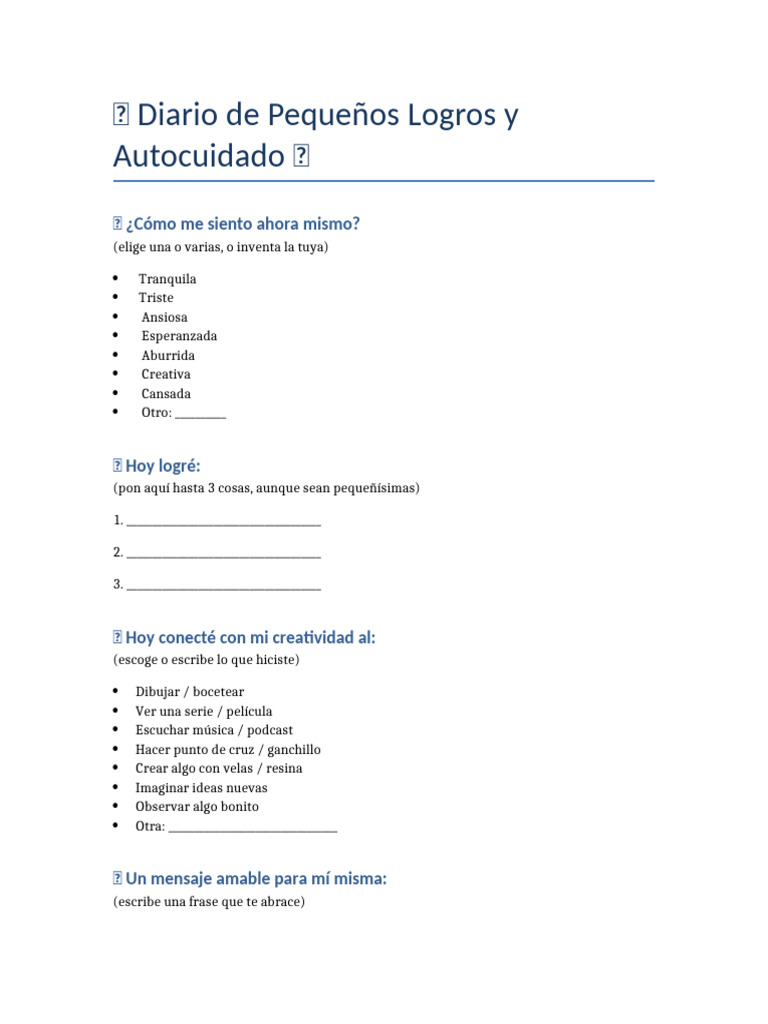 Diario Pequeños Logros Artistico | PDF