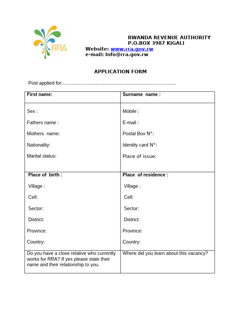 rra_employment_application_form | PDF