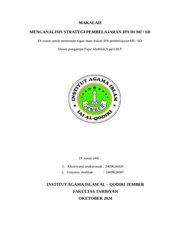 Strategi Pembelajaran Ipa | PDF