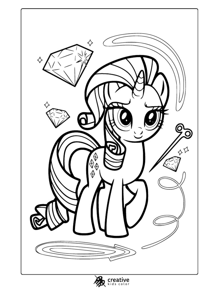 Rarity My Little Pony Coloring Page | PDF