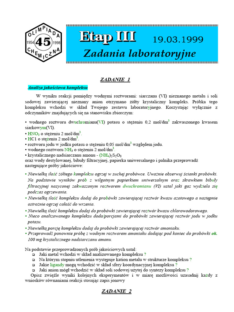45 Olchem - Etap III Lab | PDF