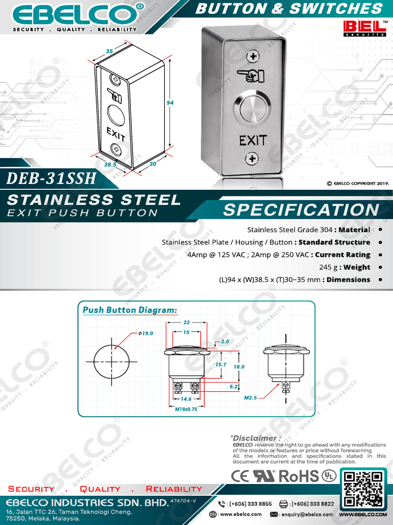 Outdoor Push Button | PDF