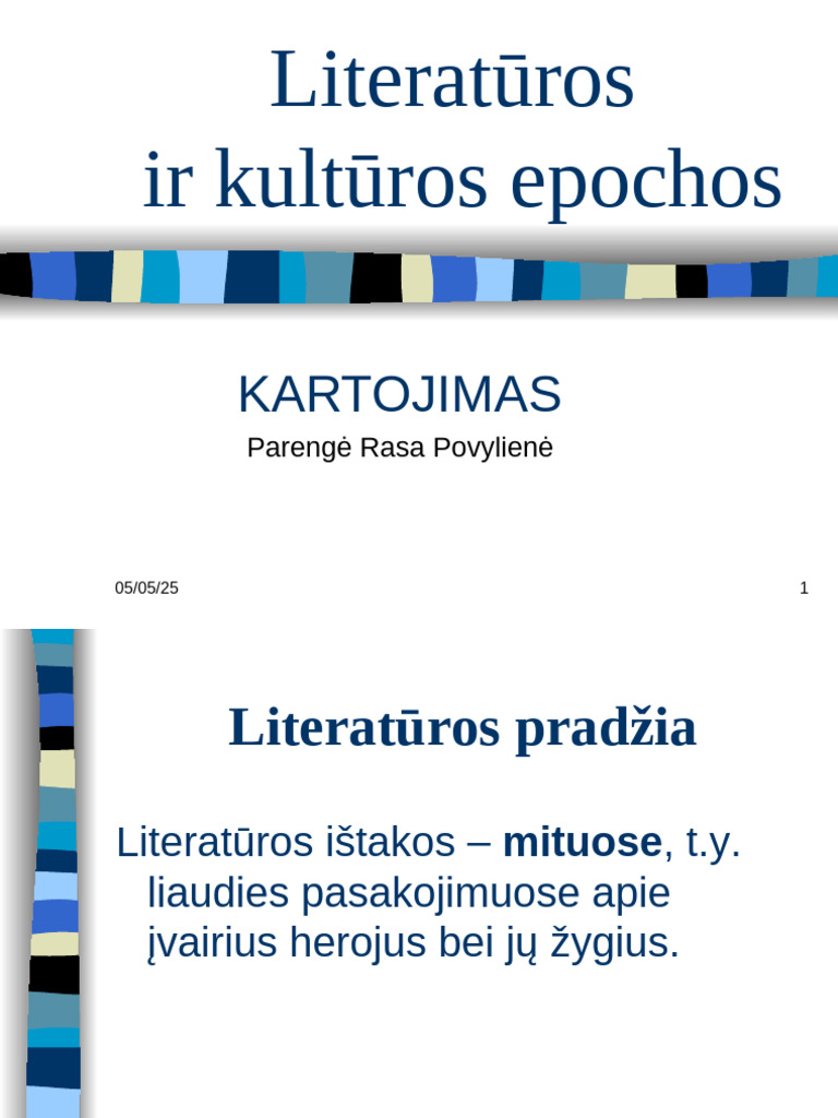 Literatūros Ir Kultūros Epochos | PDF