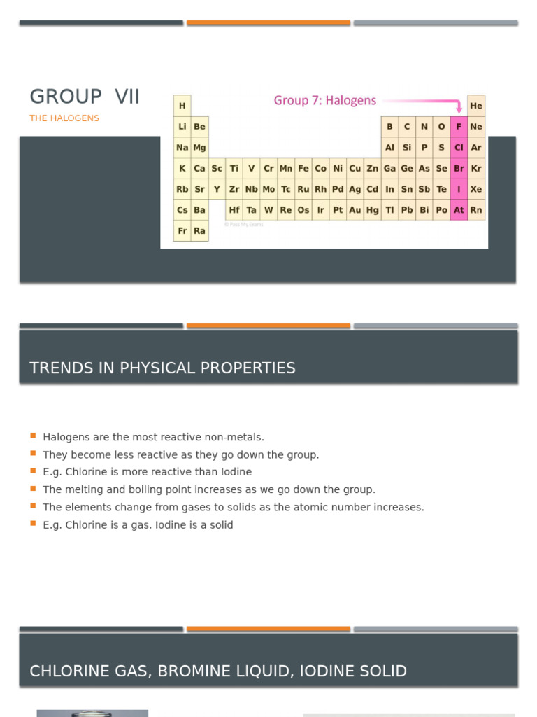 Halogens: Properties and Reactivity Trends | PDF