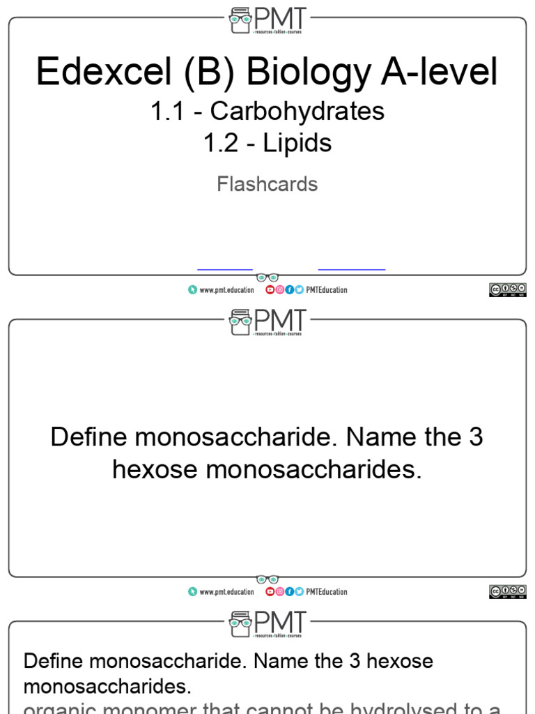 A-level Biology: Carbohydrates & Lipids | PDF | Glucose | Polysaccharide
