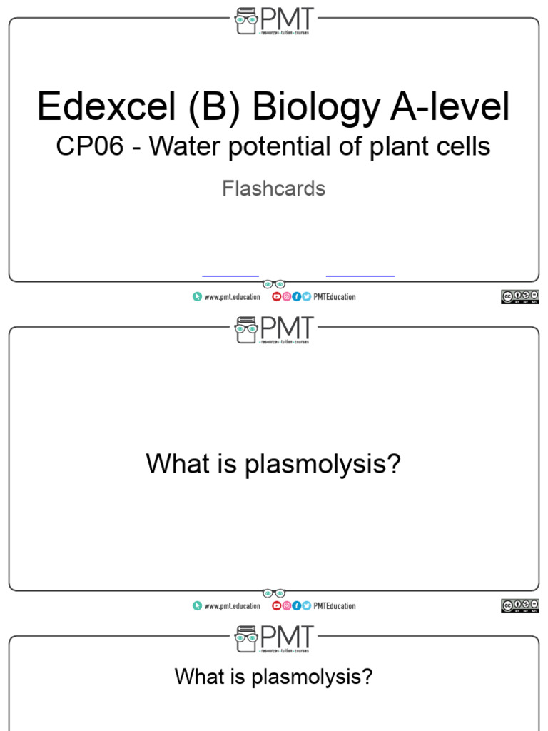 Flashcards - CP 06 Water Potential of Plant Cells - Edexcel (B) Biology ...