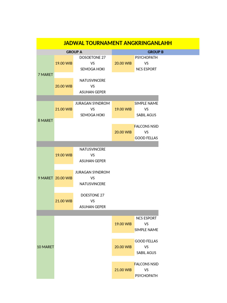 Jadwal Tour Baru | PDF