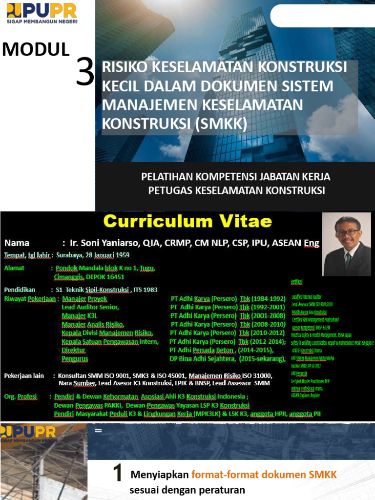 Modul 3 Resiko Keselamatan Konstr Kecil DLM Dok SMKK | PDF