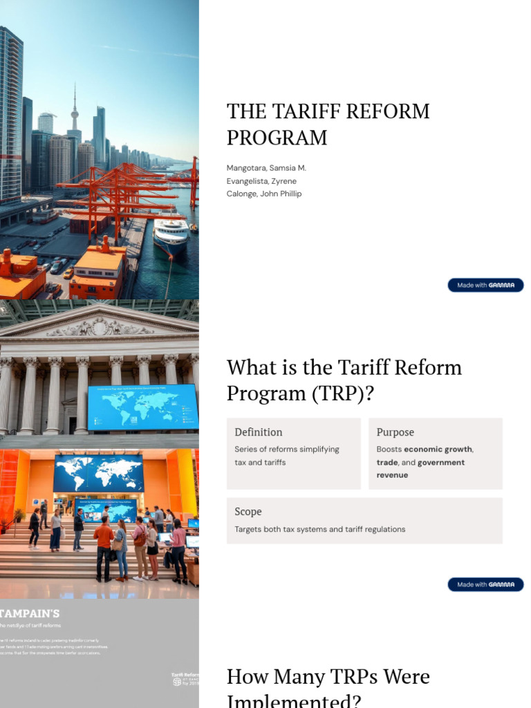 The Tariff Reform Program | PDF