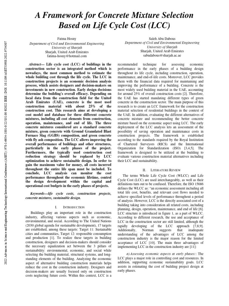02- A Framework for Concrete Mixture Selection Based on Life Cycle Cost ...