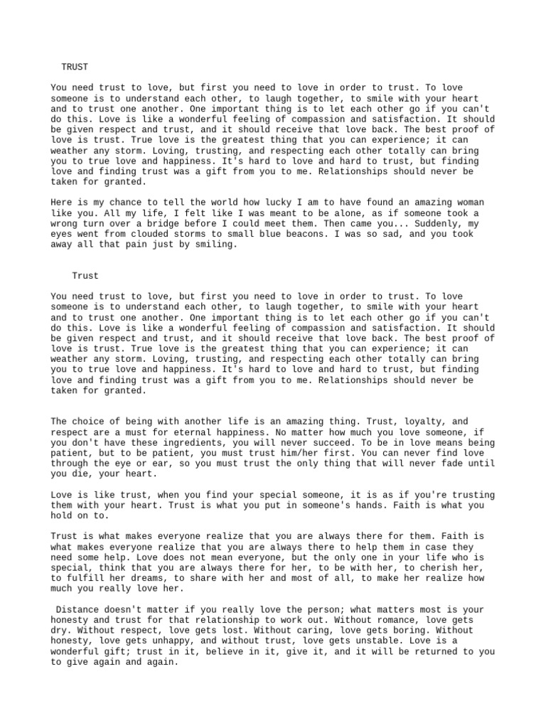 Trust | PDF | Love