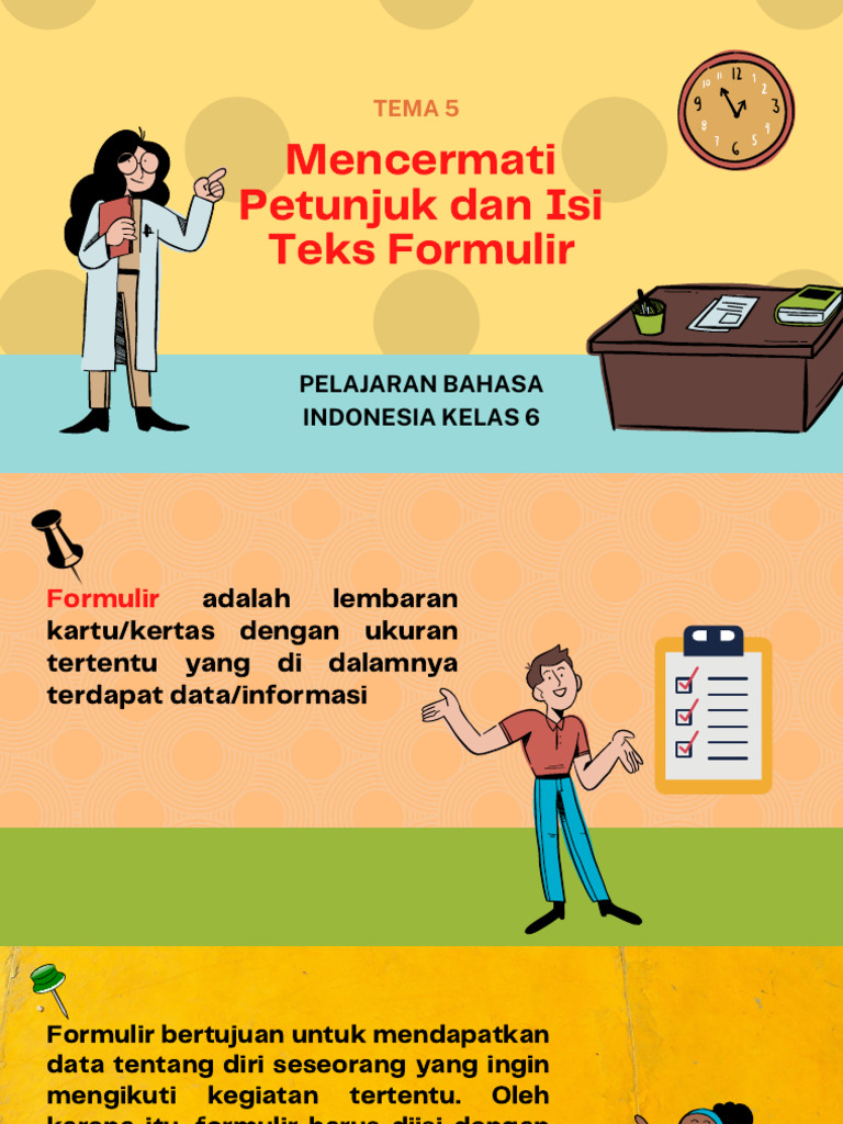 Bhs - Indonesia Kelas 6 (Isi Teks Formulir) | PDF