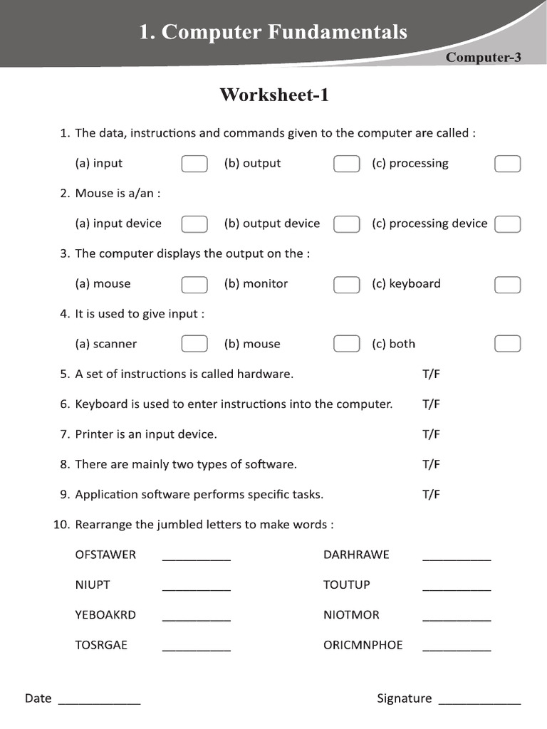 Cls 3 worksheets | PDF