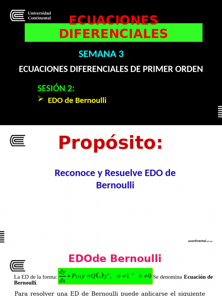 Semana 03 - s2 Edo de Bernoulli | PDF