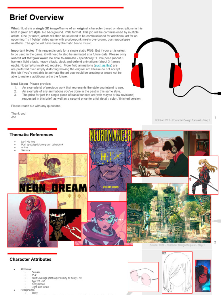 Character Brief - Oct 2022 | PDF