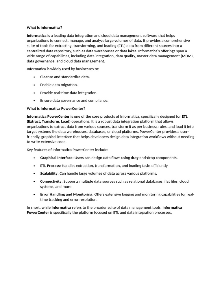 What Is Informatica | PDF