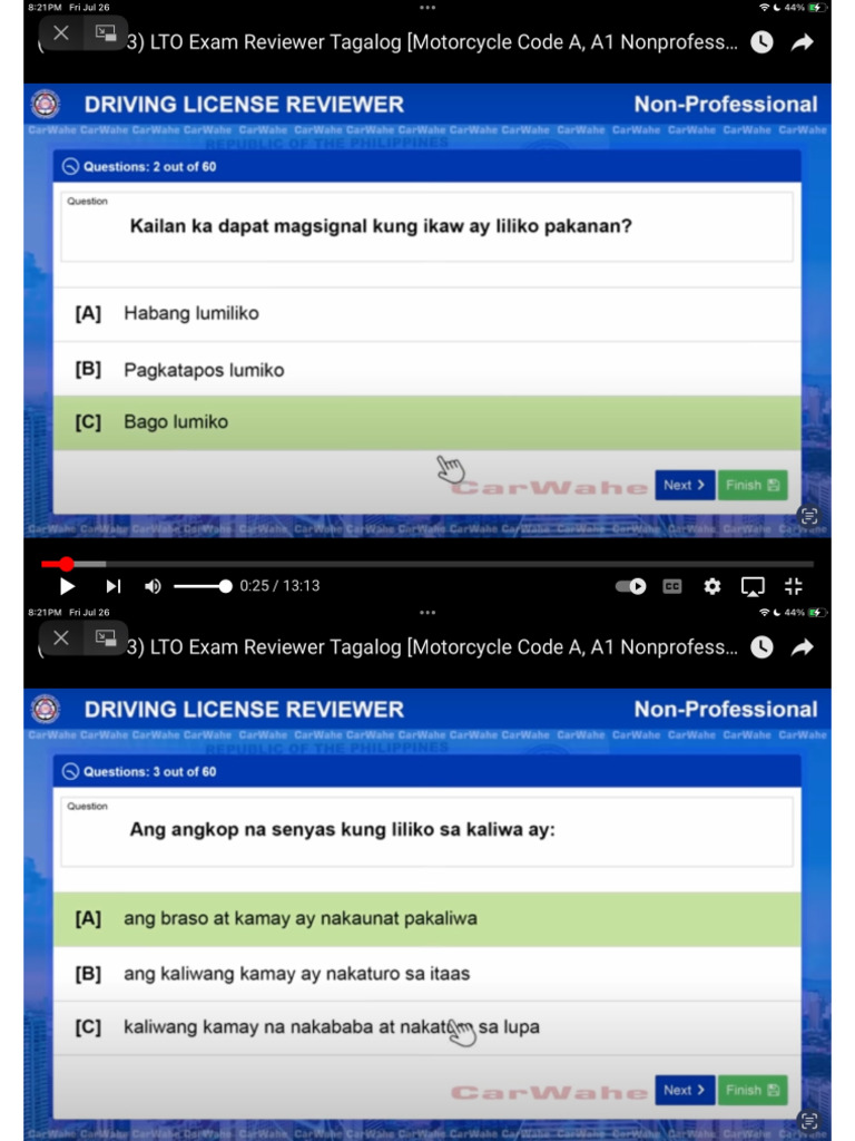 Lto Exam for Motor | PDF