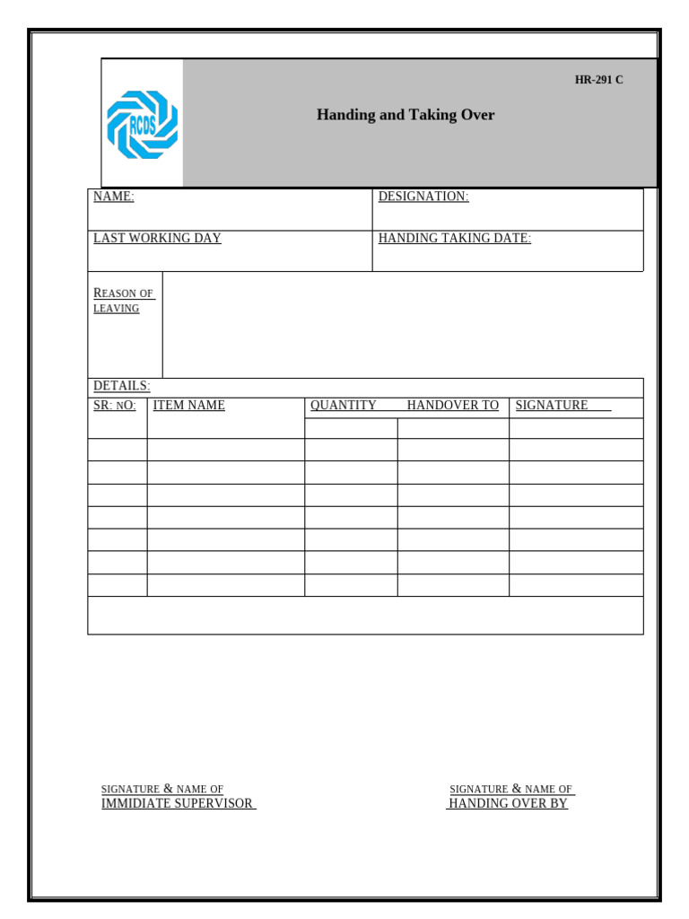 Head Office Handing Taking | PDF