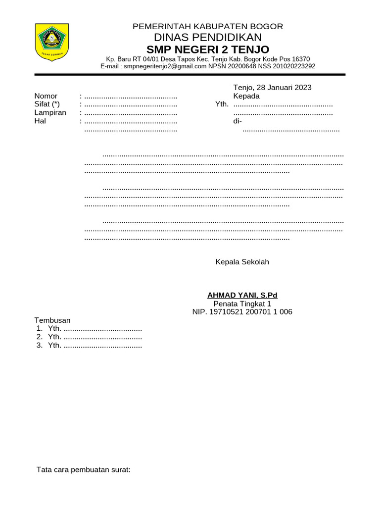 Format Surat Biasa | PDF
