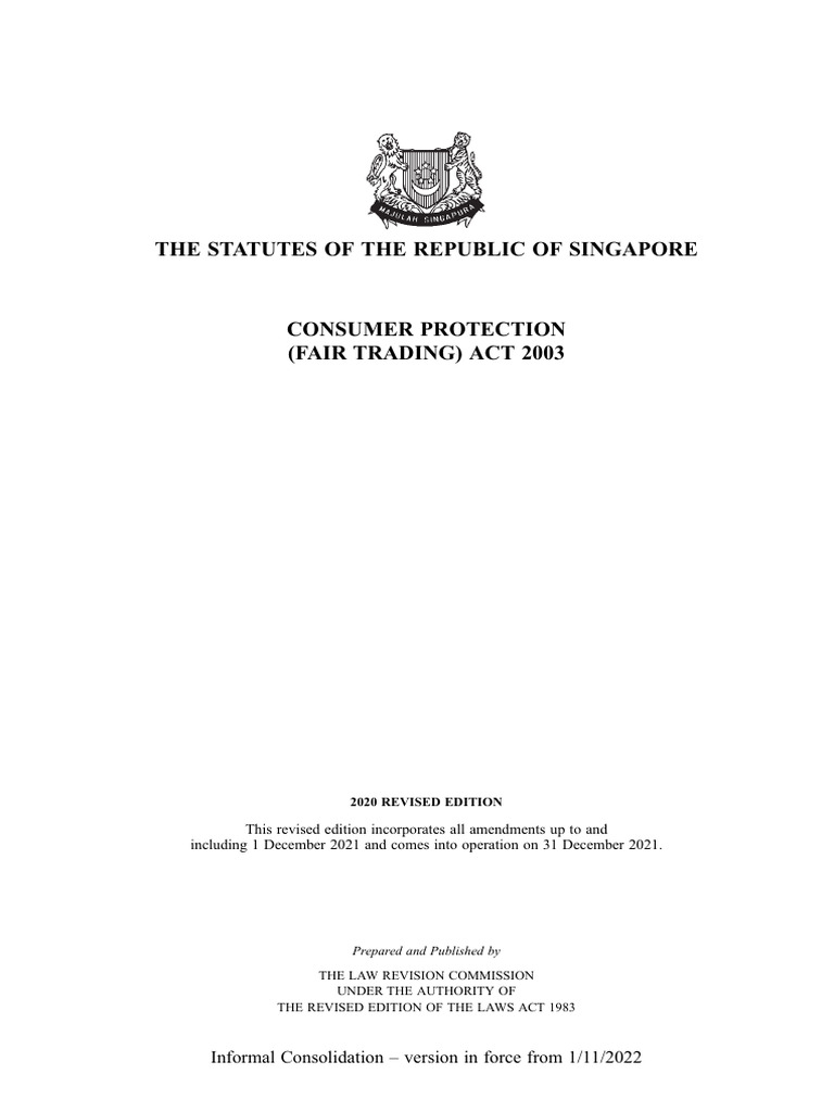 Consumer Protection (Fair Trading) Act 2003 | PDF | Consumer Protection ...