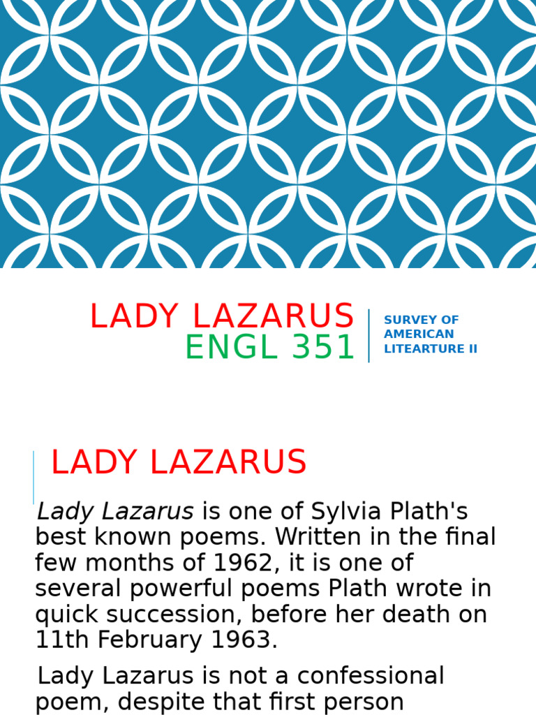Lady Lazarus Poem Ppt-1 2 | PDF