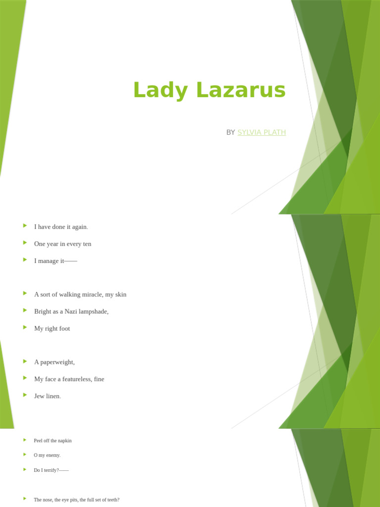 Lady Lazarus Poem | PDF