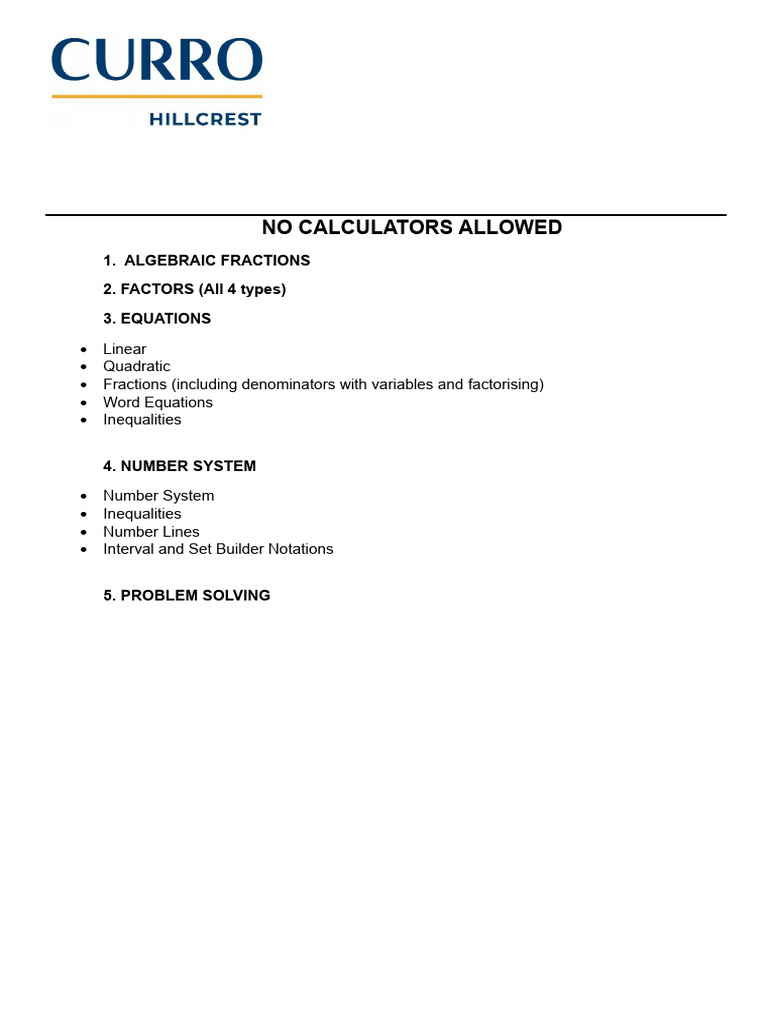 Grade 9 - 6 May - Breakdown Revision With Memo | PDF | Equations ...
