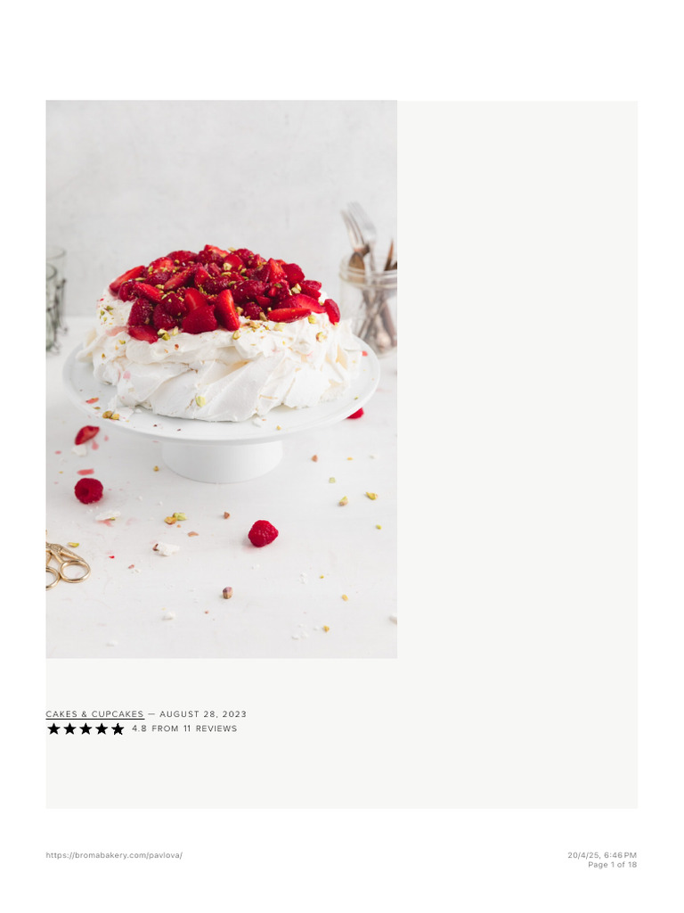 Easy Pavlova - Broma Bakery | PDF | Meringue | Cakes