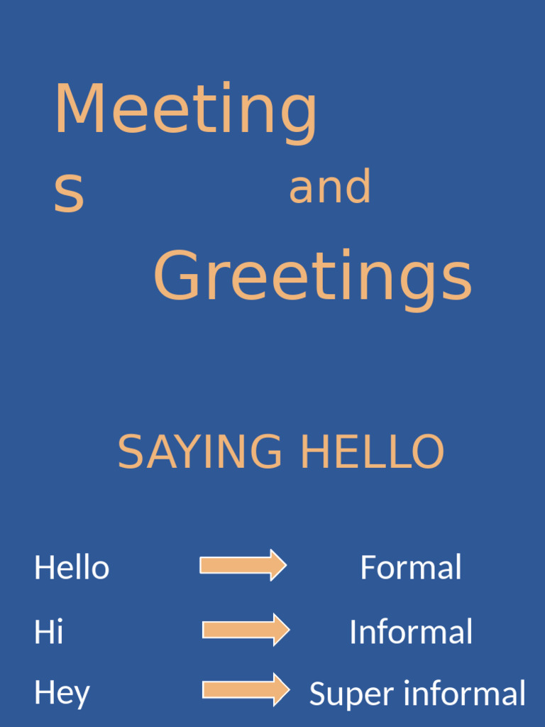 Meetings and greetings | PDF