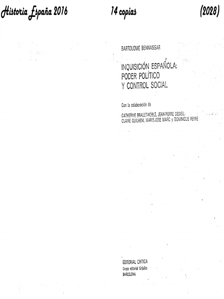 2028 - Dedieu - Los Cuatro Tiempós de La Inquisición Española | PDF