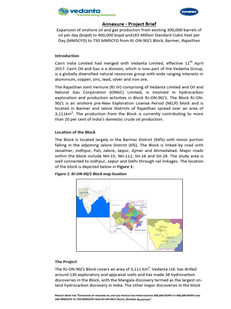 04 Jan 2018 1559143972L7YLYJ9OnePageProjectBrief | PDF | Natural Gas ...