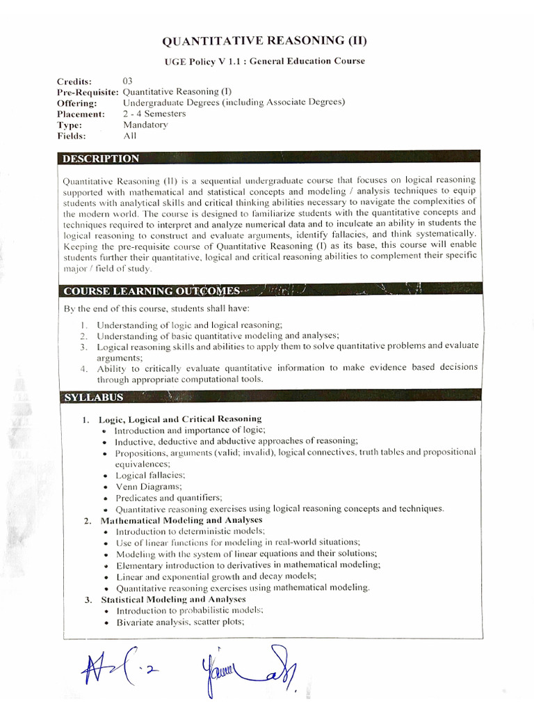 PHI101-Quantitative Reasoning-II | PDF