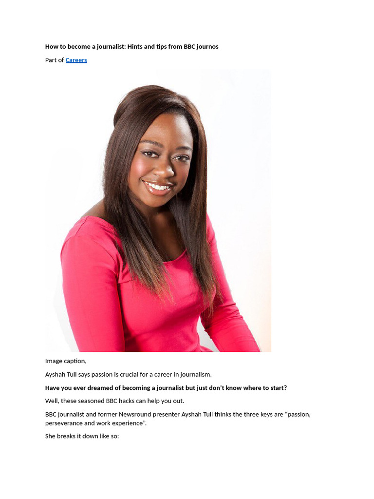 How To Become A Journalist | PDF