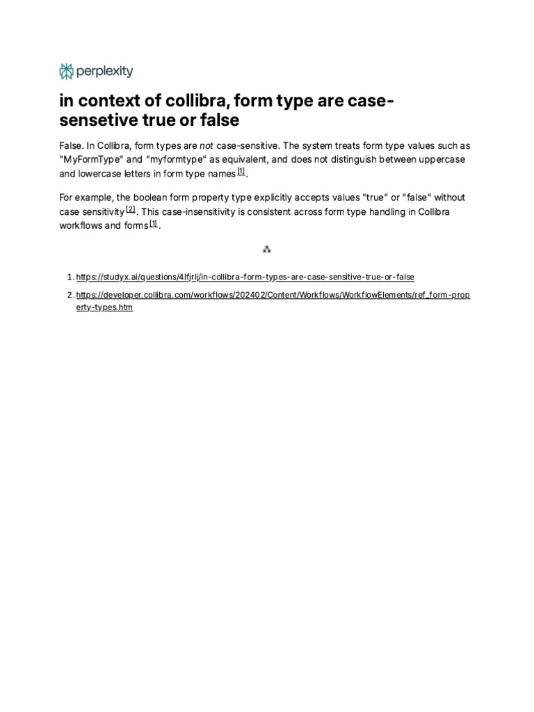 In Context of Collibra, Form Type Are Case-Senseti | PDF