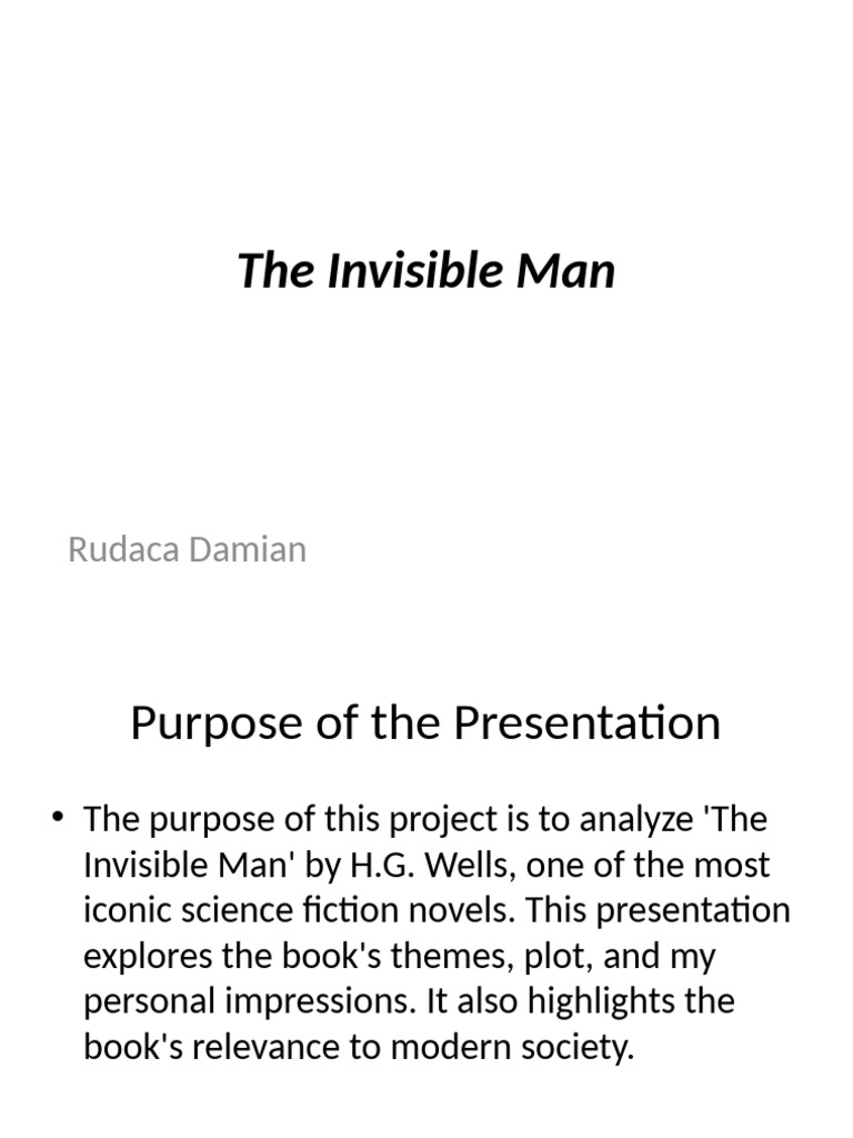 The Invisible Man Presentation Copie 2 | PDF