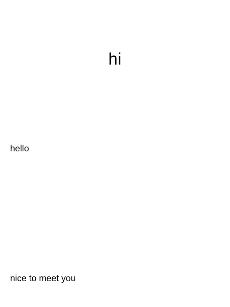 Hi Hello | PDF
