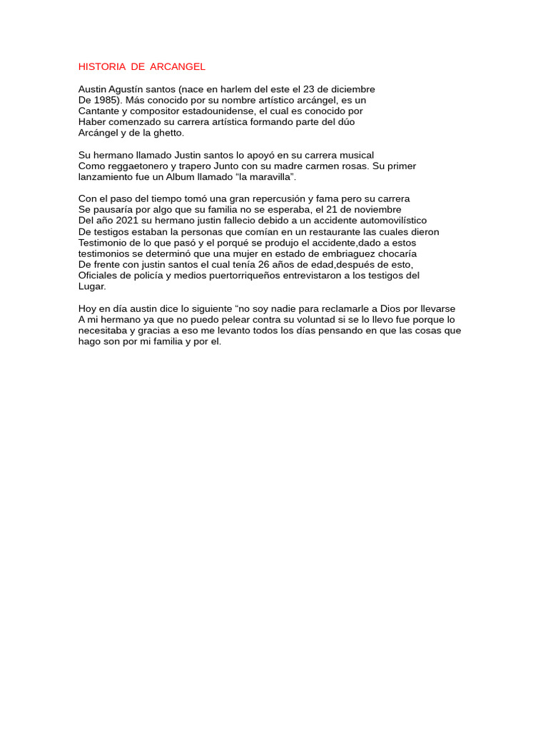 Historia de Arcangel | PDF