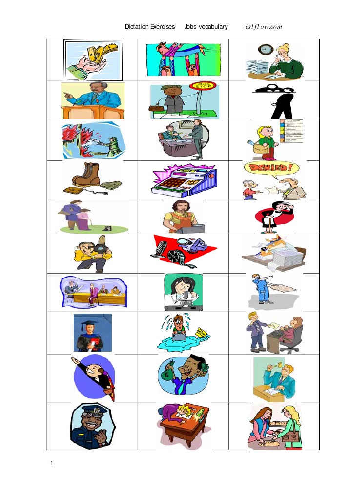 Jobs Dictation Exercises | PDF | Journalism | Vocabulary