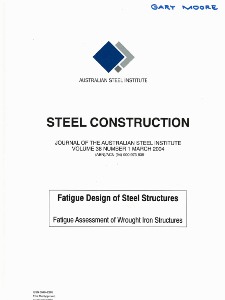 V38 No 1 Fatigue Design of Steel Structures | PDF