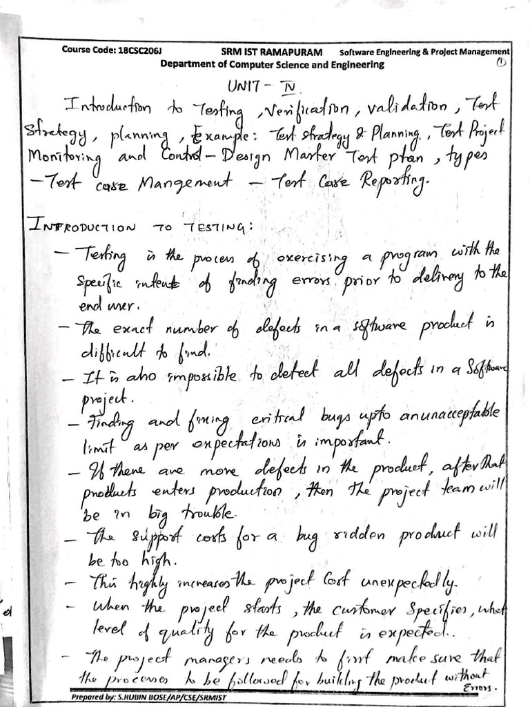 Unit 4 Sepm Notes | PDF