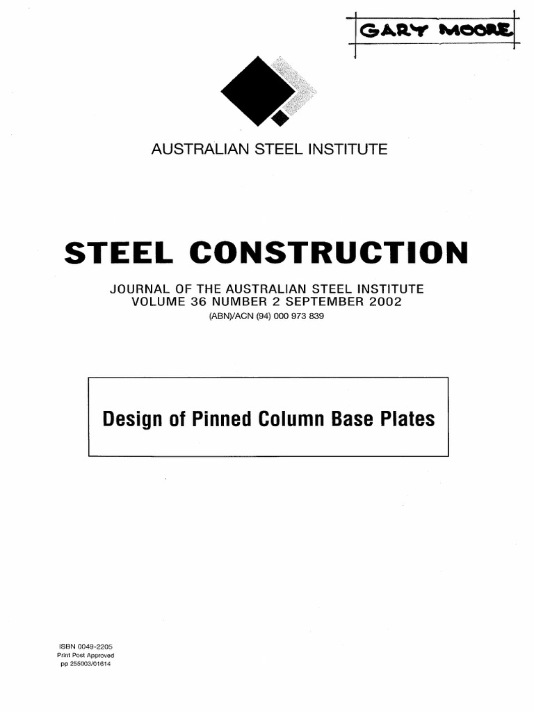 V36 No 2 Design of Pinned Column Base Plates 2002 | PDF