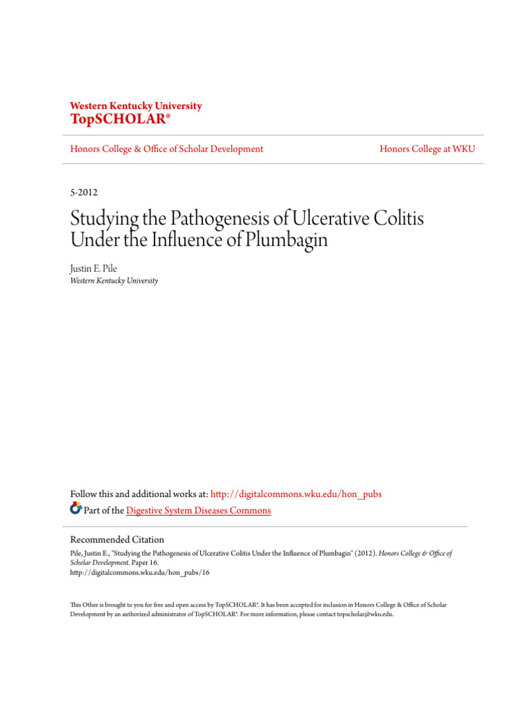 Studying The Pathogenesis of Ulcerative Colitis Under The Influen | PDF ...