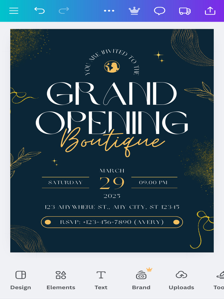 Blue Yellow Aesthetic Grand Opening Boutique Invitation - Invitation ...