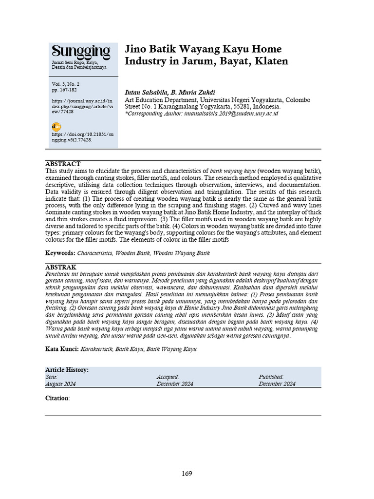 Robbyfirmansyah711,+18+Jino+Batik+Wayang+Kayu+Home+Industry+in+Jarum+(1) | PDF | Qualitative ...