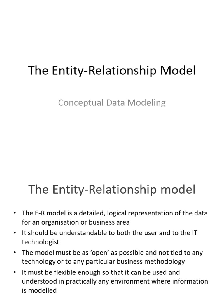 Lec 3 Entity Relationship Model | PDF | Conceptual Model | Databases