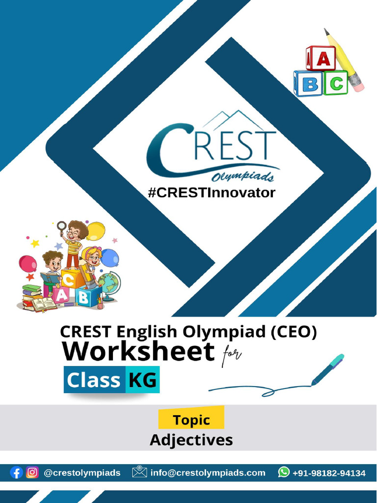 Class KG Adjectives Worksheet | PDF | Birds