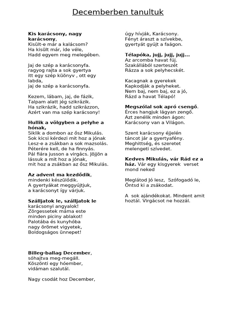Decemberi Versek | PDF